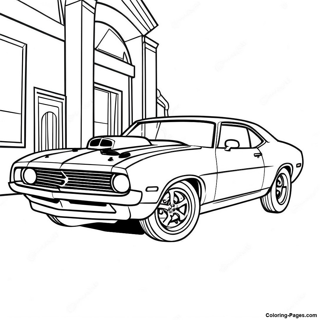 Sleek Muscle Car Coloring Page | Coloring-Pages.com