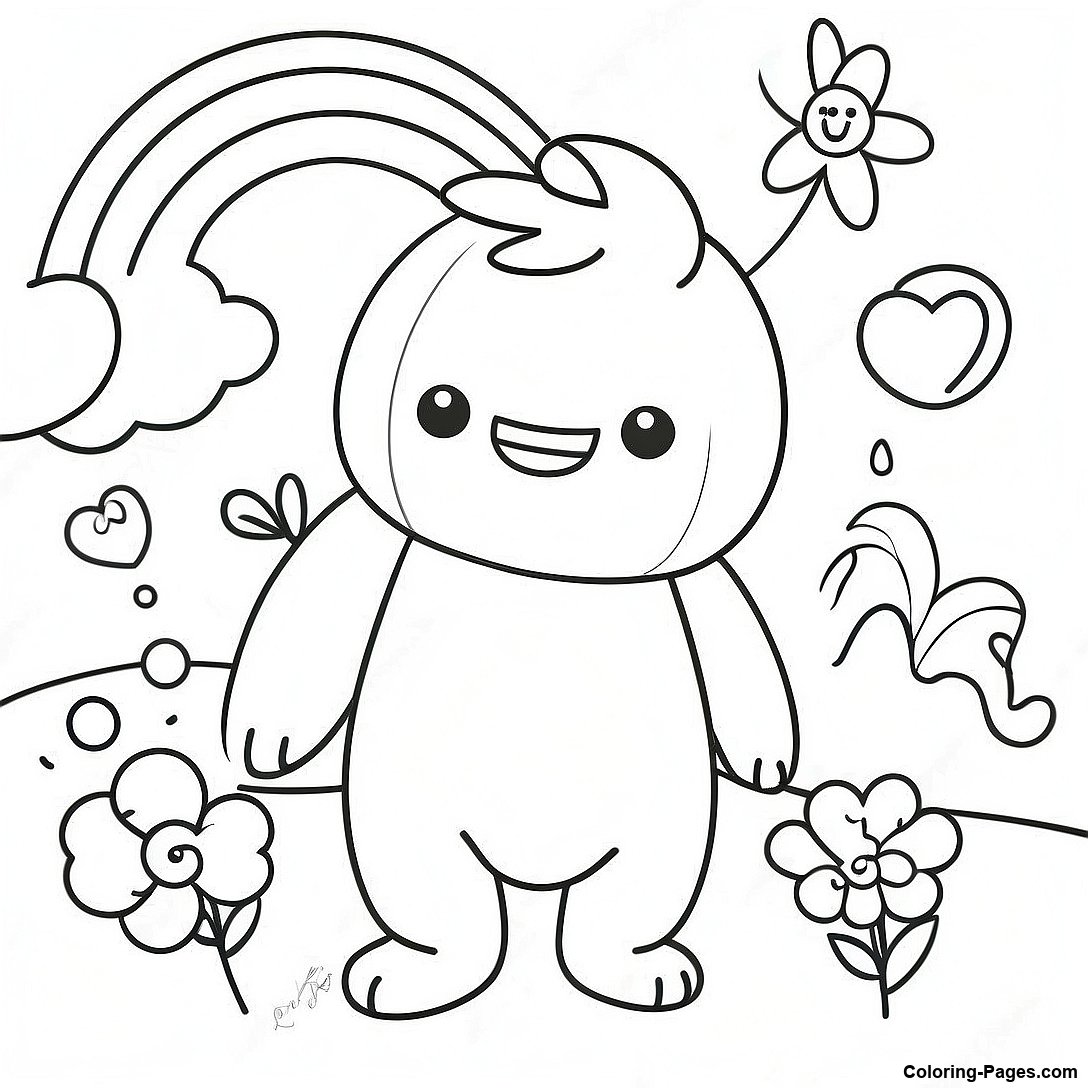 Smiling Purple Rainbow Friends Coloring Page | Coloring-Pages.com