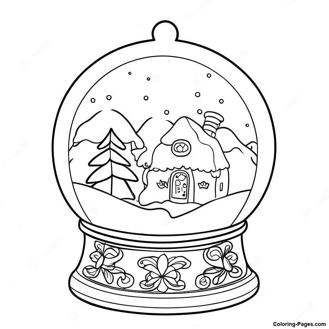 Snowglobe Winter Wonderland Coloring Page | Coloring-Pages.com