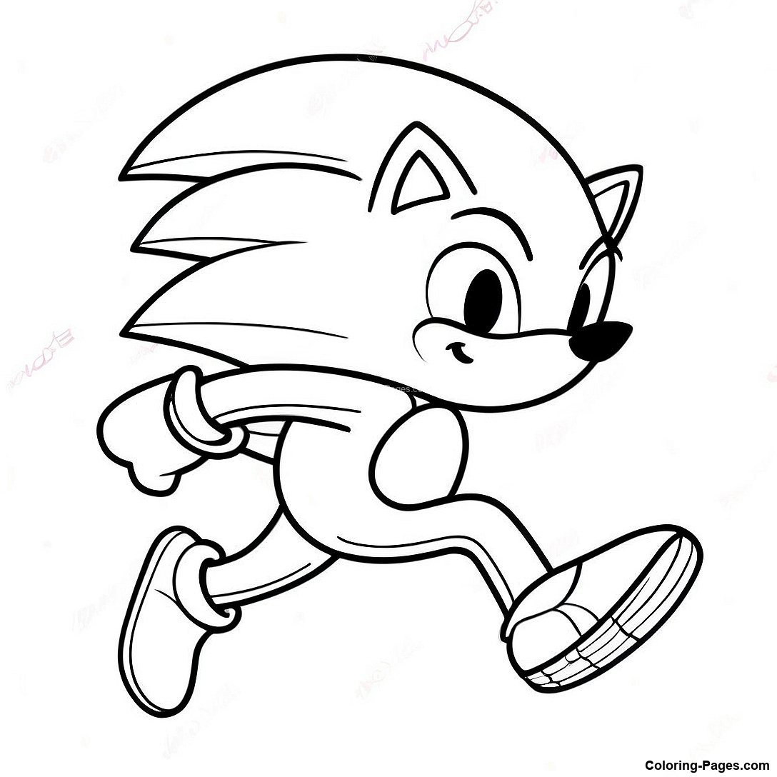Sonic The Hedgehog Running Fast Coloring Page | Coloring-Pages.com