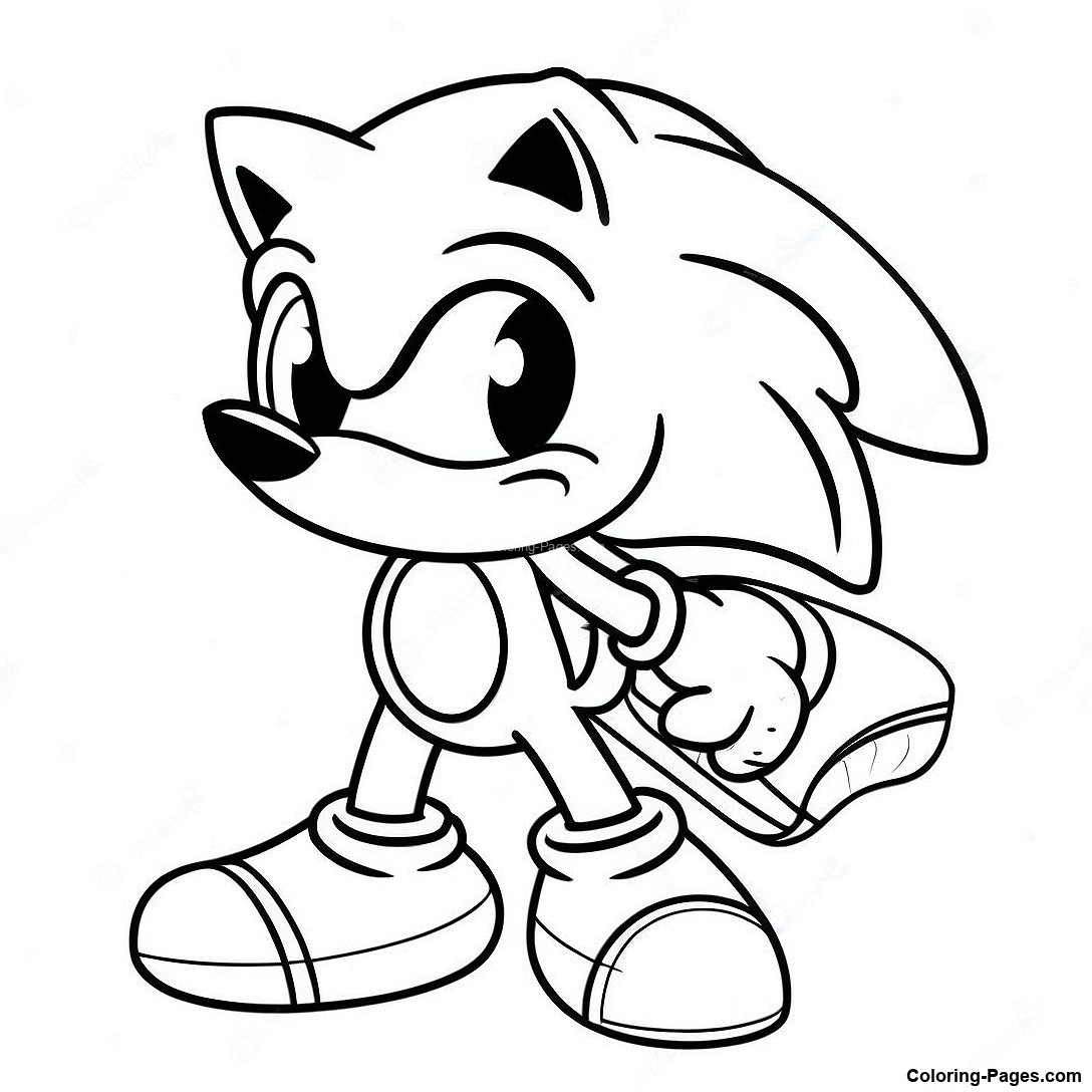 Sonic The Hedgehog With Santa Hat Coloring Page | Coloring-Pages.com