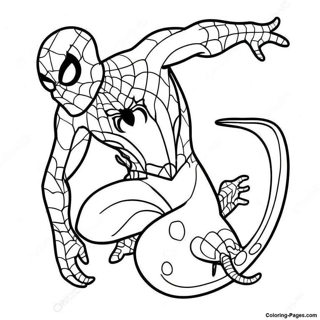 Spiderman Lizard Coloring Page | Coloring-Pages.com