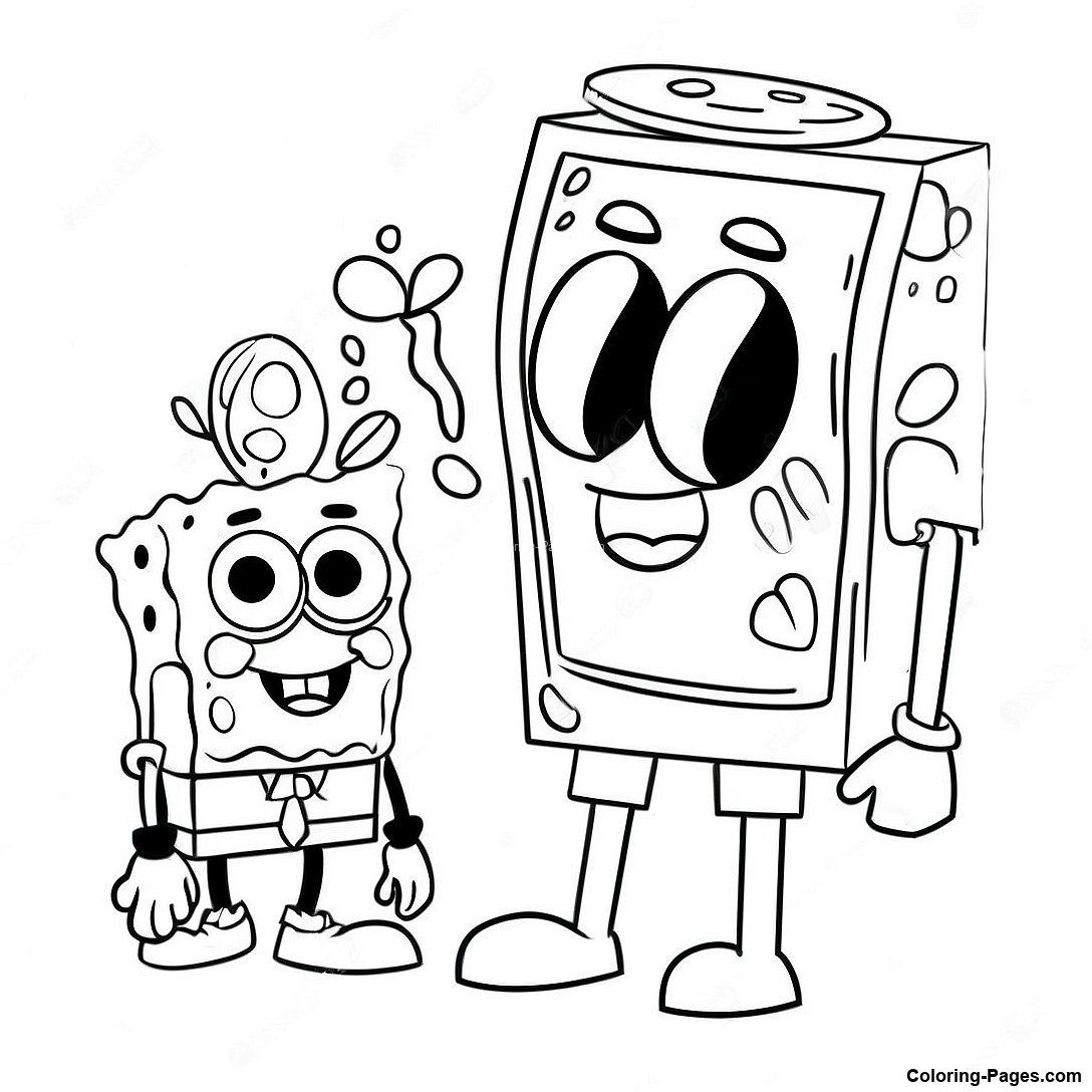 Spongebob And Gary Coloring Page | Coloring-Pages.com