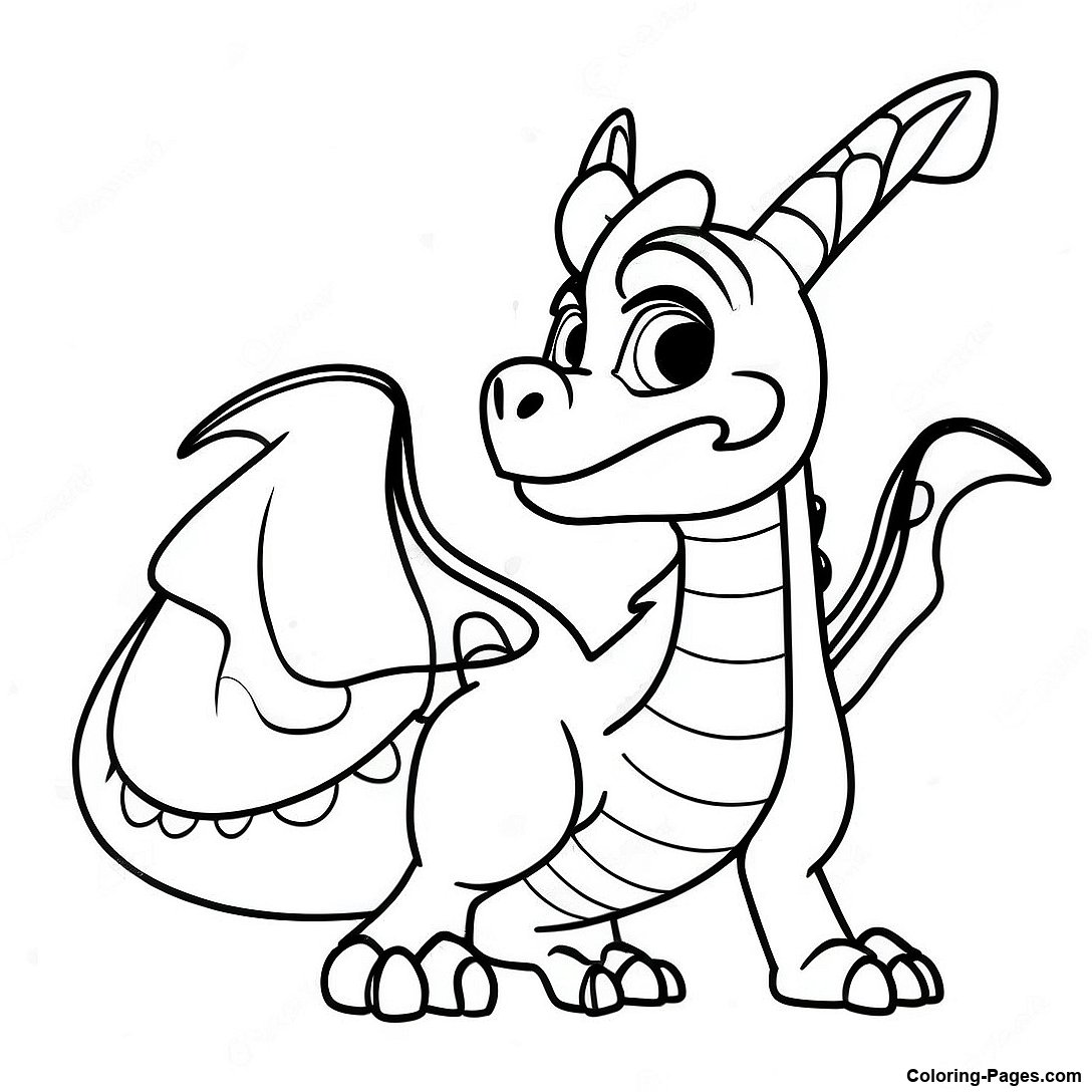 Spyro Breathing Fire Coloring Page | Coloring-Pages.com