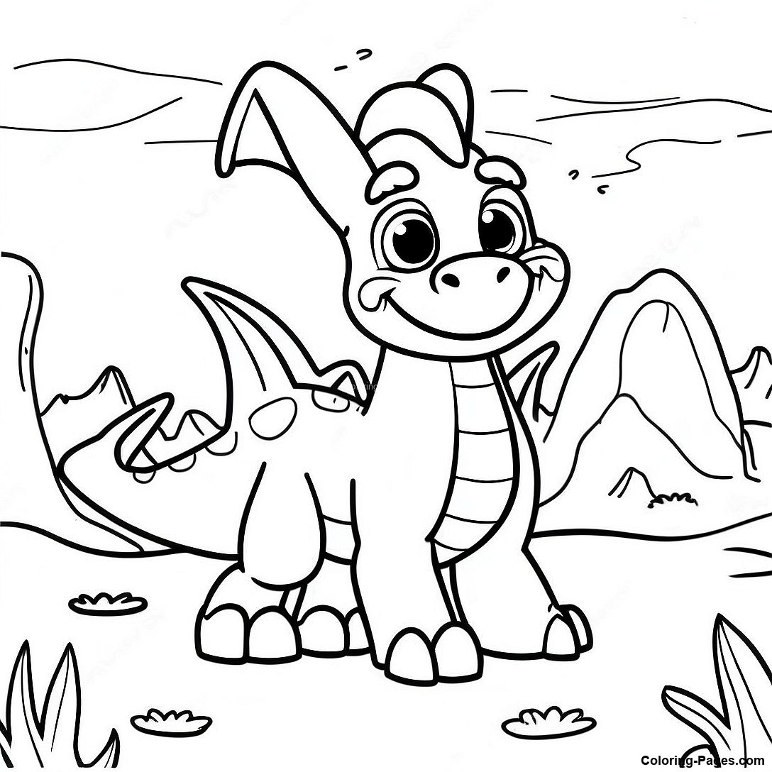 Spyro In A Magical Landscape Coloring Page | Coloring-Pages.com