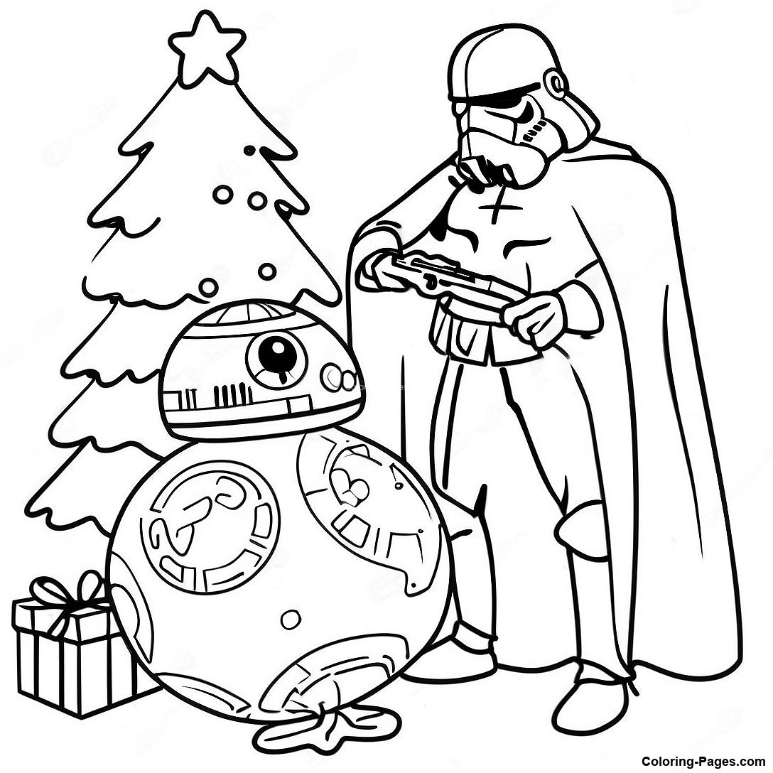 Star Wars Christmas Coloring Page | Coloring-Pages.com