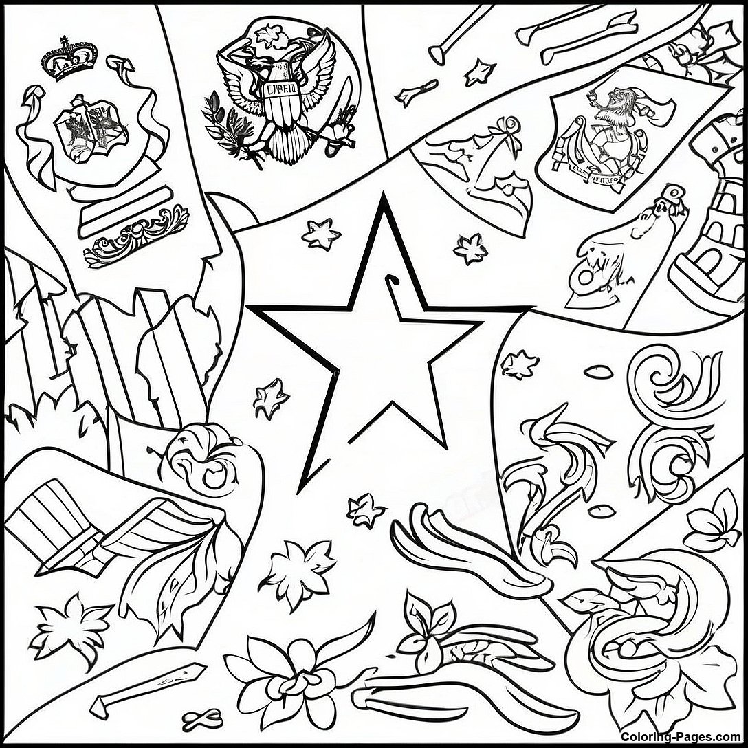 State Flags Coloring Page | Coloring-Pages.com