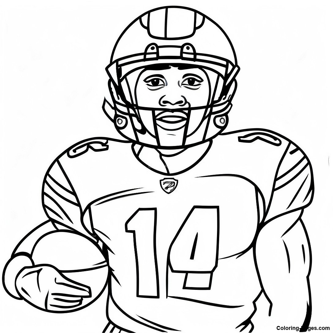 Stefon Diggs In Action Coloring Page | Coloring-Pages.com