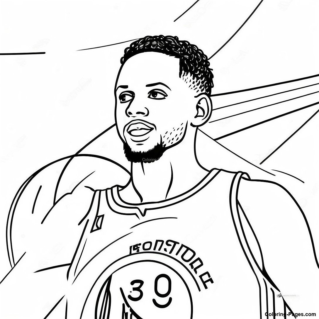 Steph Curry Shooting From The Arc Coloring Page | Coloring-Pages.com