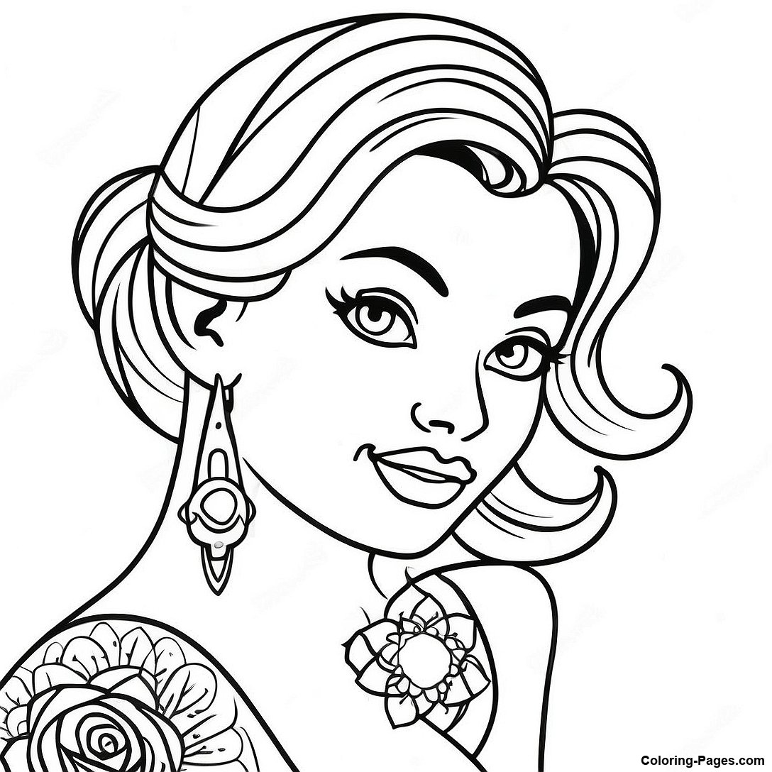 Tattoo Pin Up Girl Coloring Page | Coloring-Pages.com