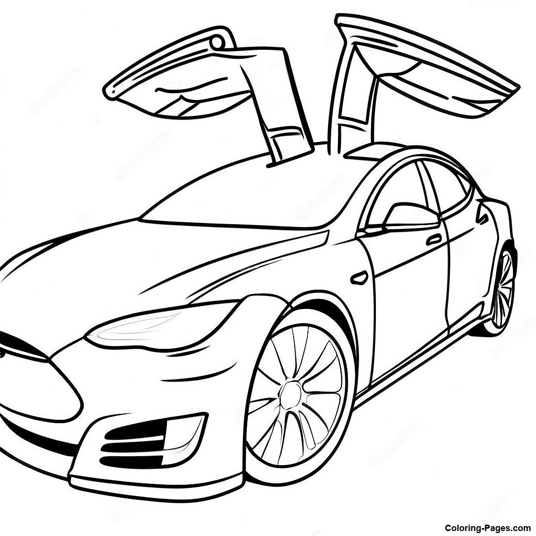 Tesla Model S Coloring Page | Coloring-Pages.com