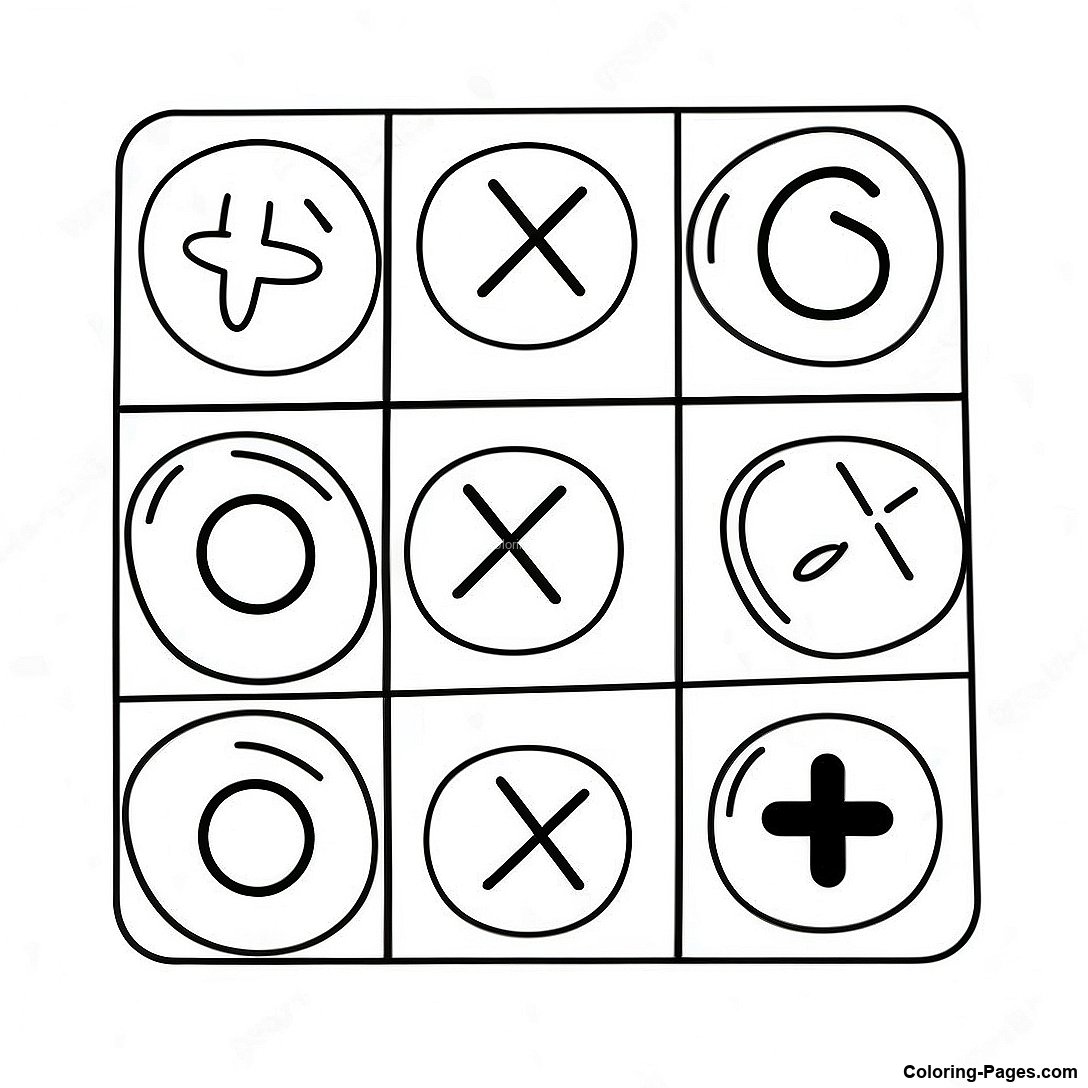 Tic Tac Toe Coloring Page | Coloring-Pages.com