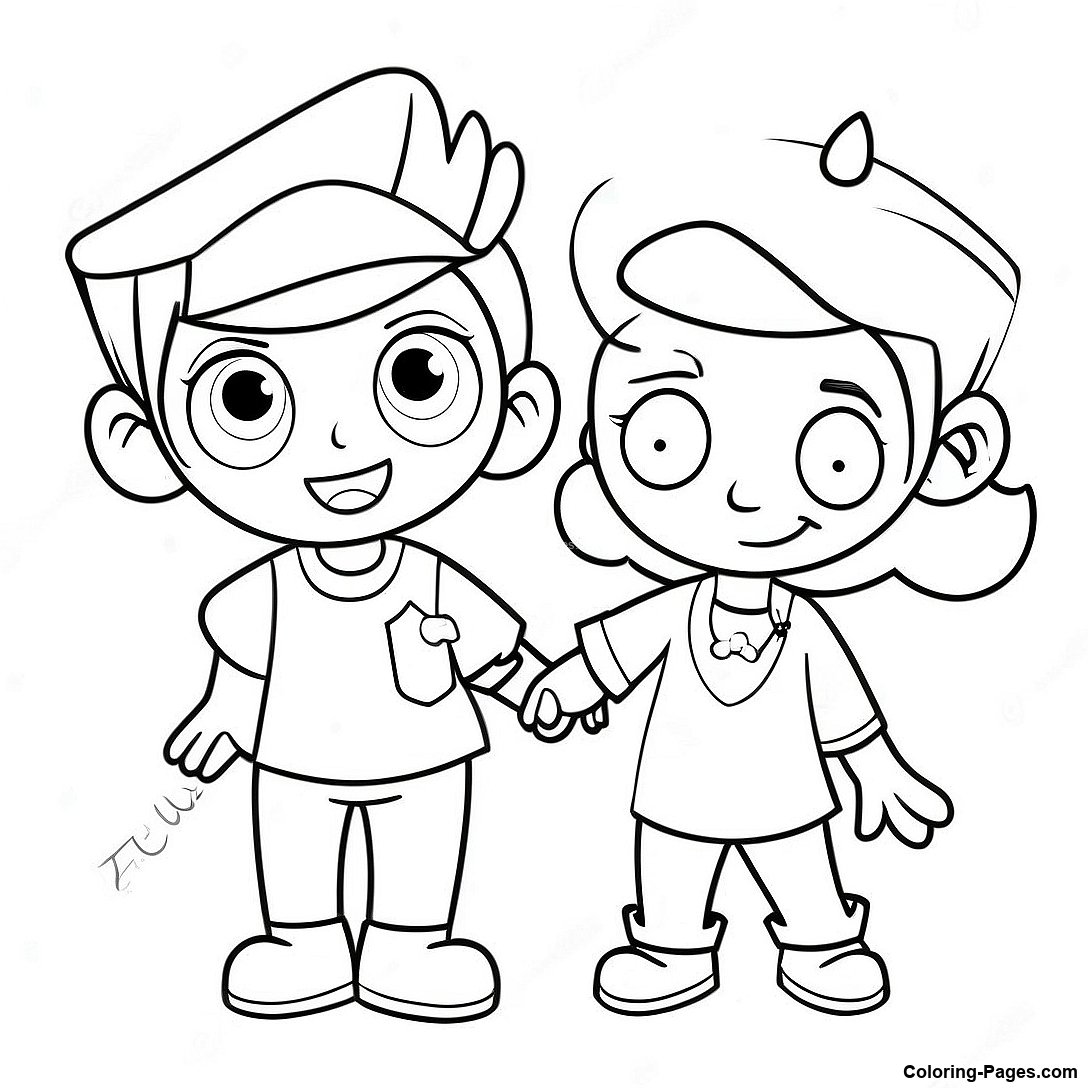 Timmy Turner With Fairy Godparents Coloring Page | Coloring-Pages.com