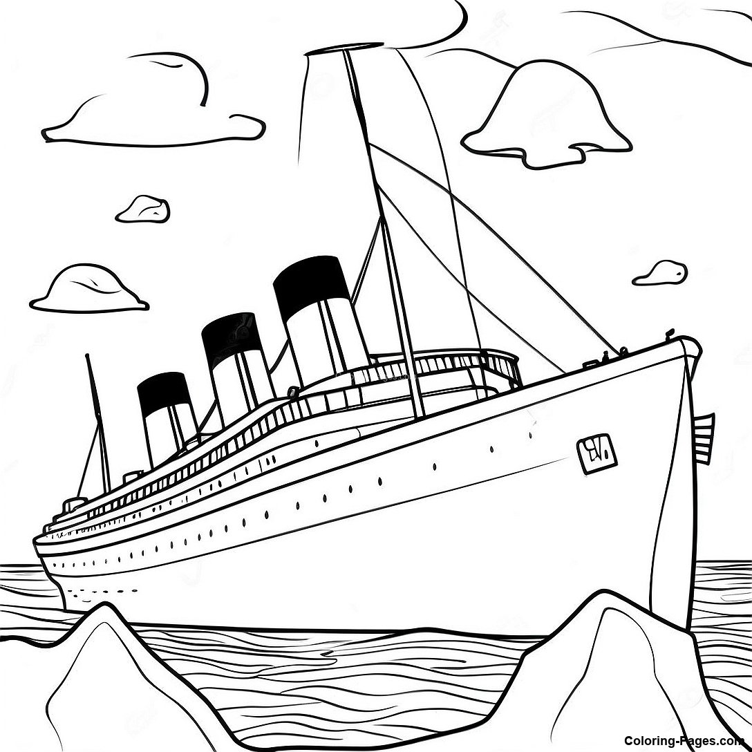 Titanic Iceberg Encounter Coloring Page | Coloring-Pages.com