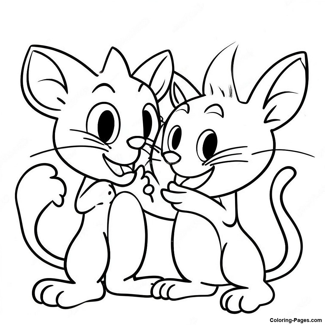 Tom And Jerry Mischievous Prank Coloring Page | Coloring-Pages.com