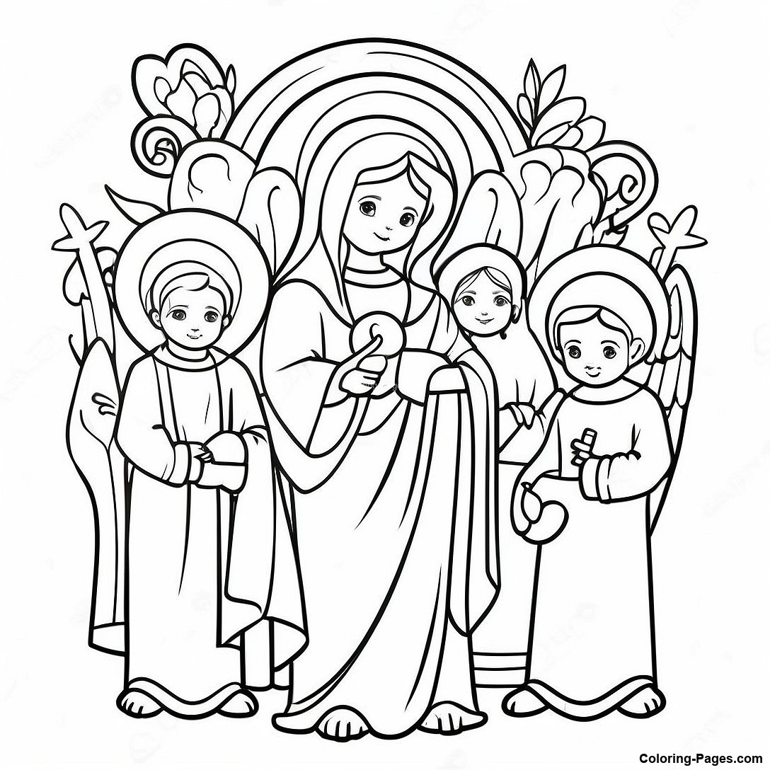 Traditional All Saints Day Coloring Page | Coloring-Pages.com