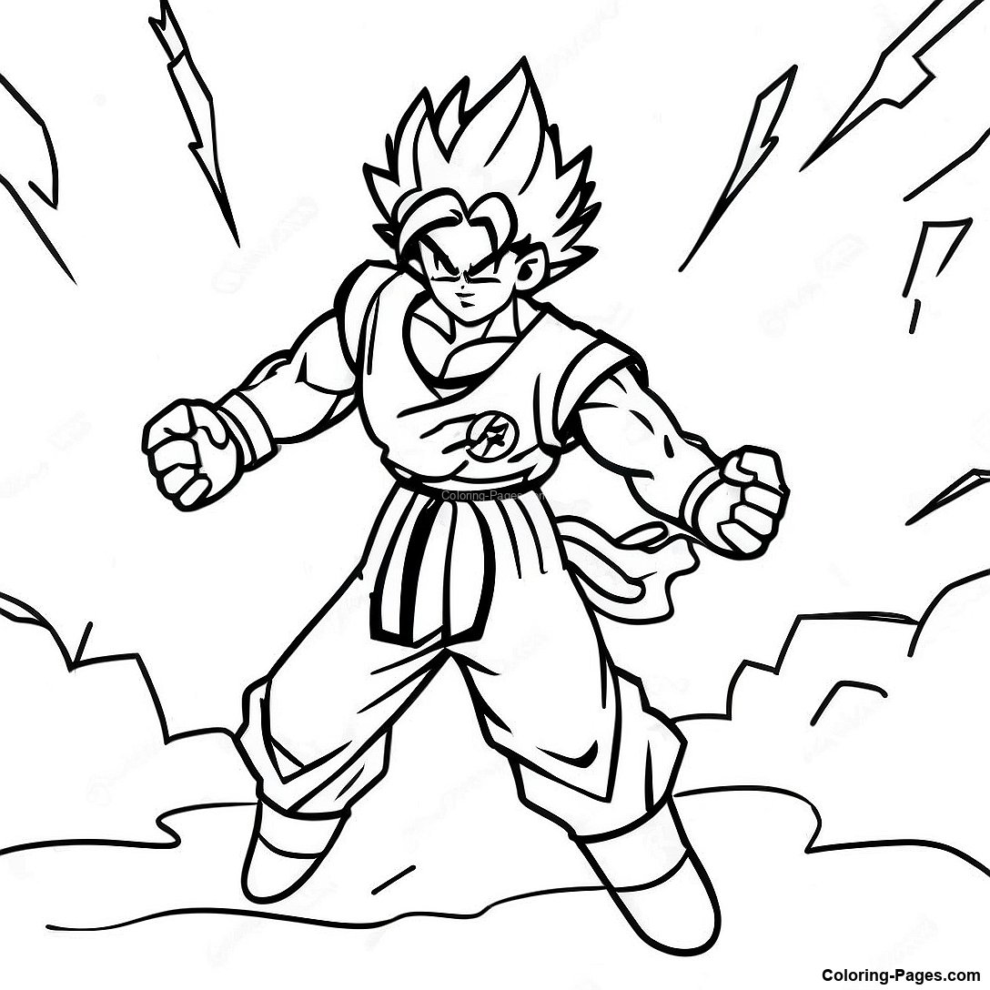 Vegito In Battle Coloring Page | Coloring-Pages.com