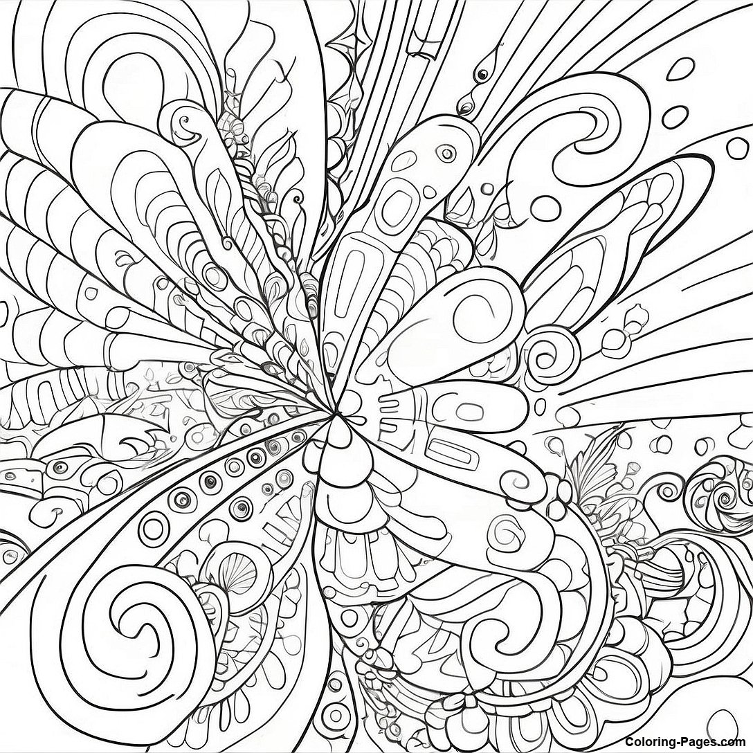 Vibrant Abstract Art Coloring Page | Coloring-Pages.com