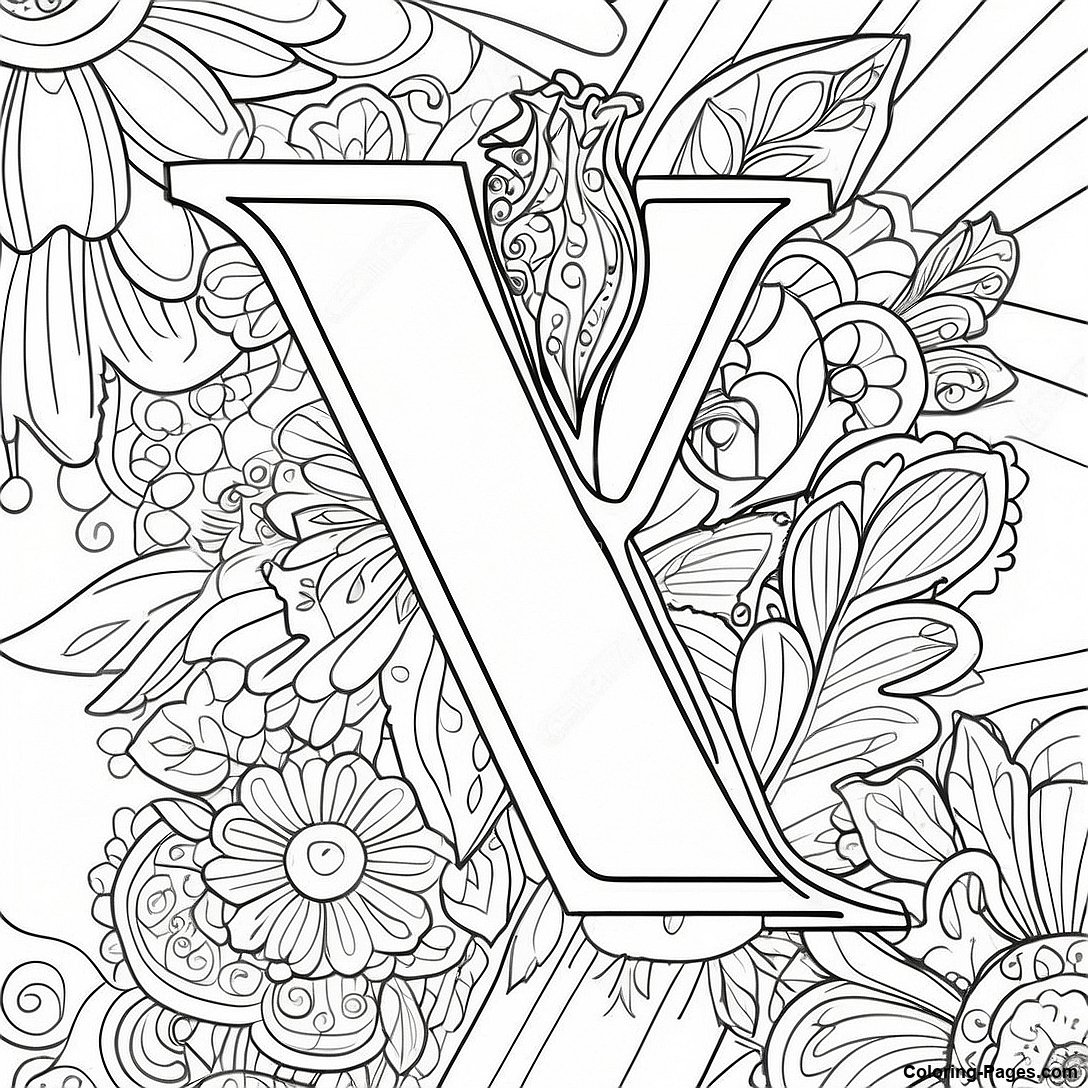 Vibrant Letter V Coloring Page | Coloring-Pages.com