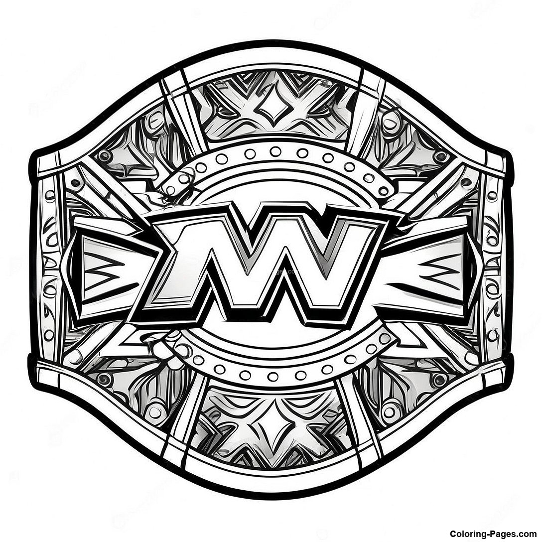 Vibrant Wwe Championship Belt Coloring Page | Coloring-Pages.com