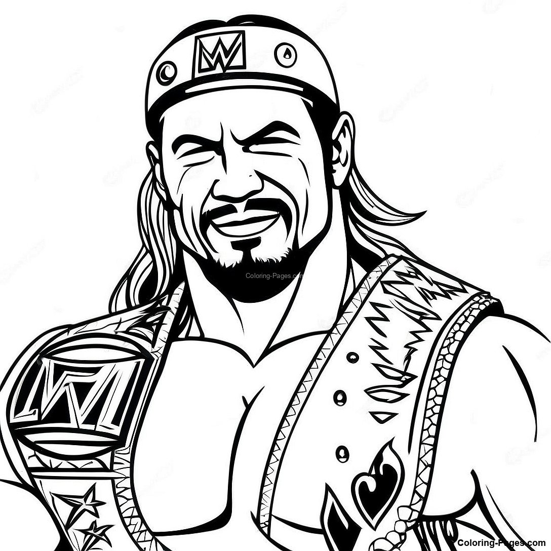Vibrant Wwe Championship Coloring Page | Coloring-Pages.com