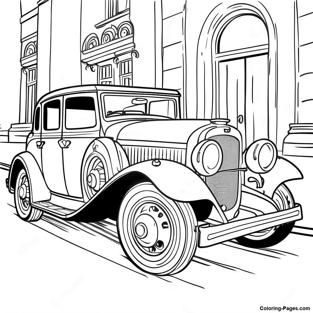 Vintage Car Coloring Page | Coloring-Pages.com
