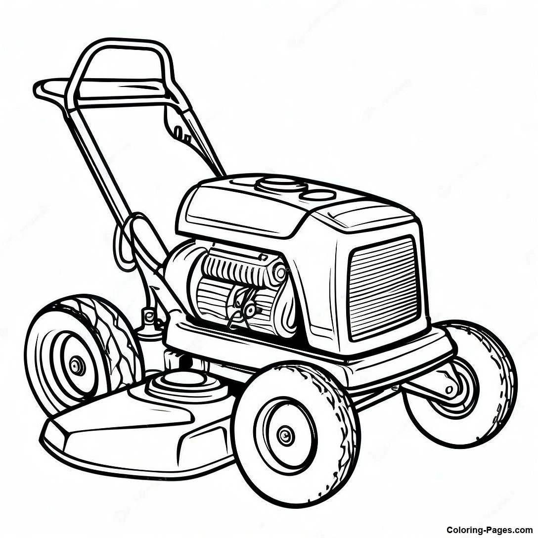 Vintage Lawn Mower Coloring Page | Coloring-Pages.com