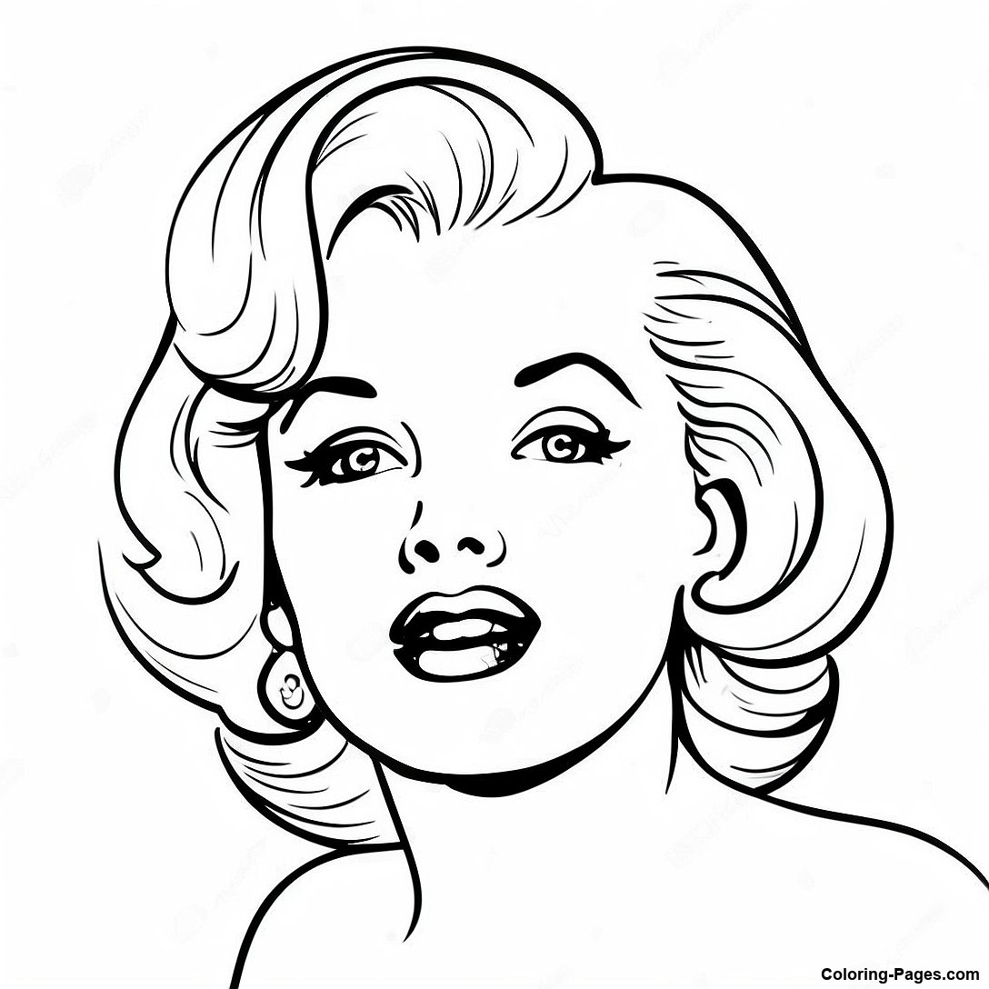 Vintage Marilyn Monroe Portrait Coloring Page | Coloring-Pages.com