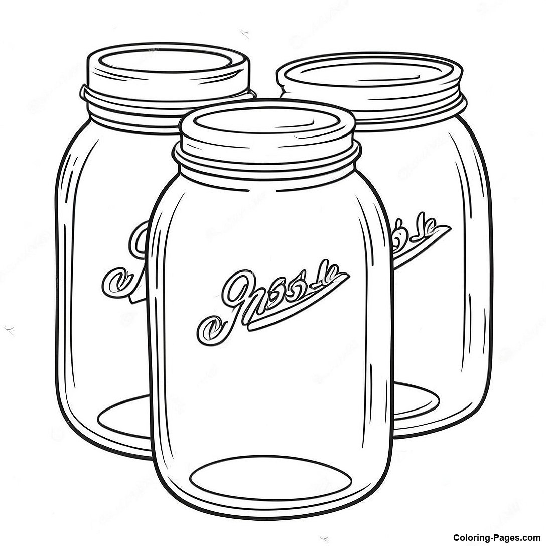 Vintage Mason Jar Coloring Page | Coloring-Pages.com