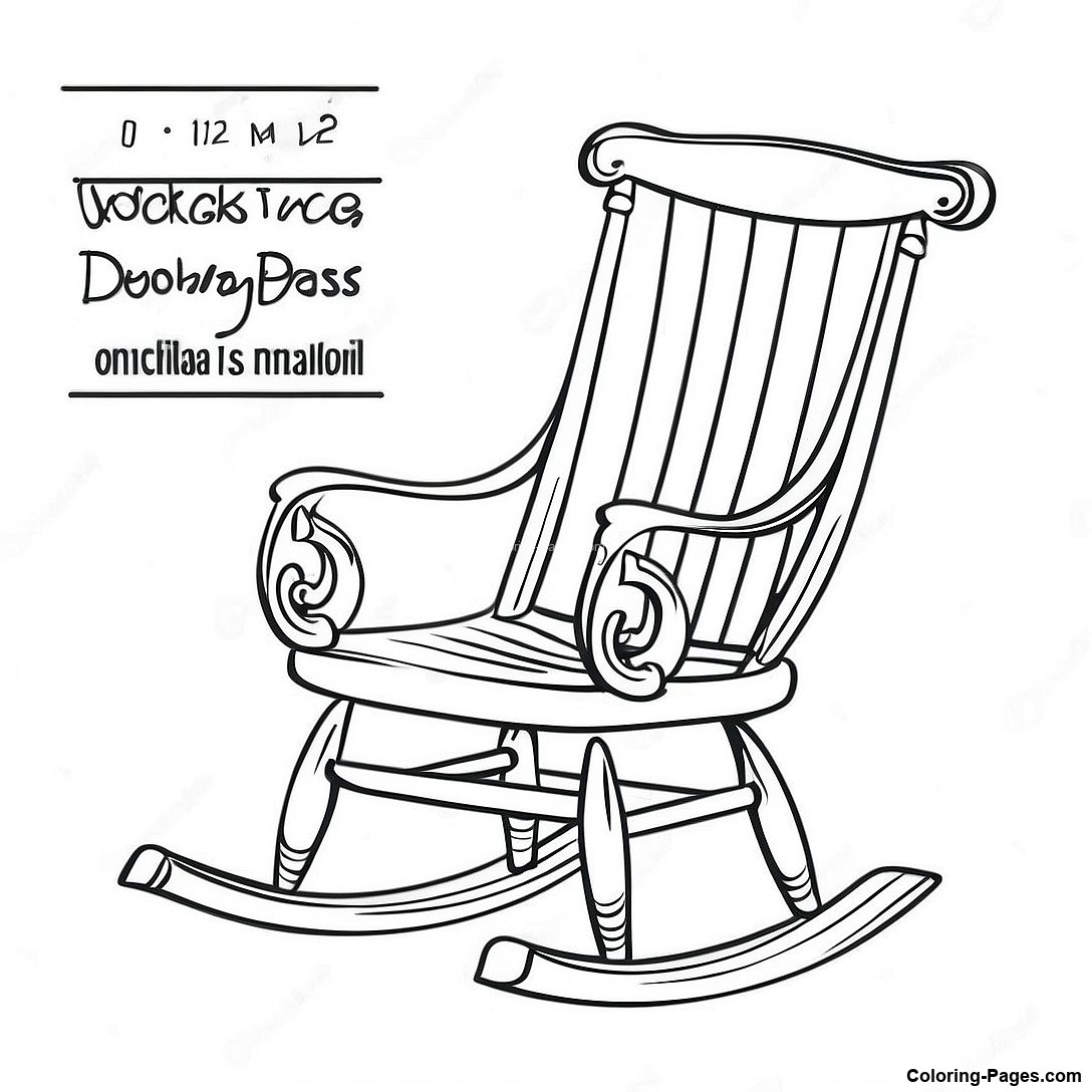 Vintage Rocking Chair Coloring Page | Coloring-Pages.com