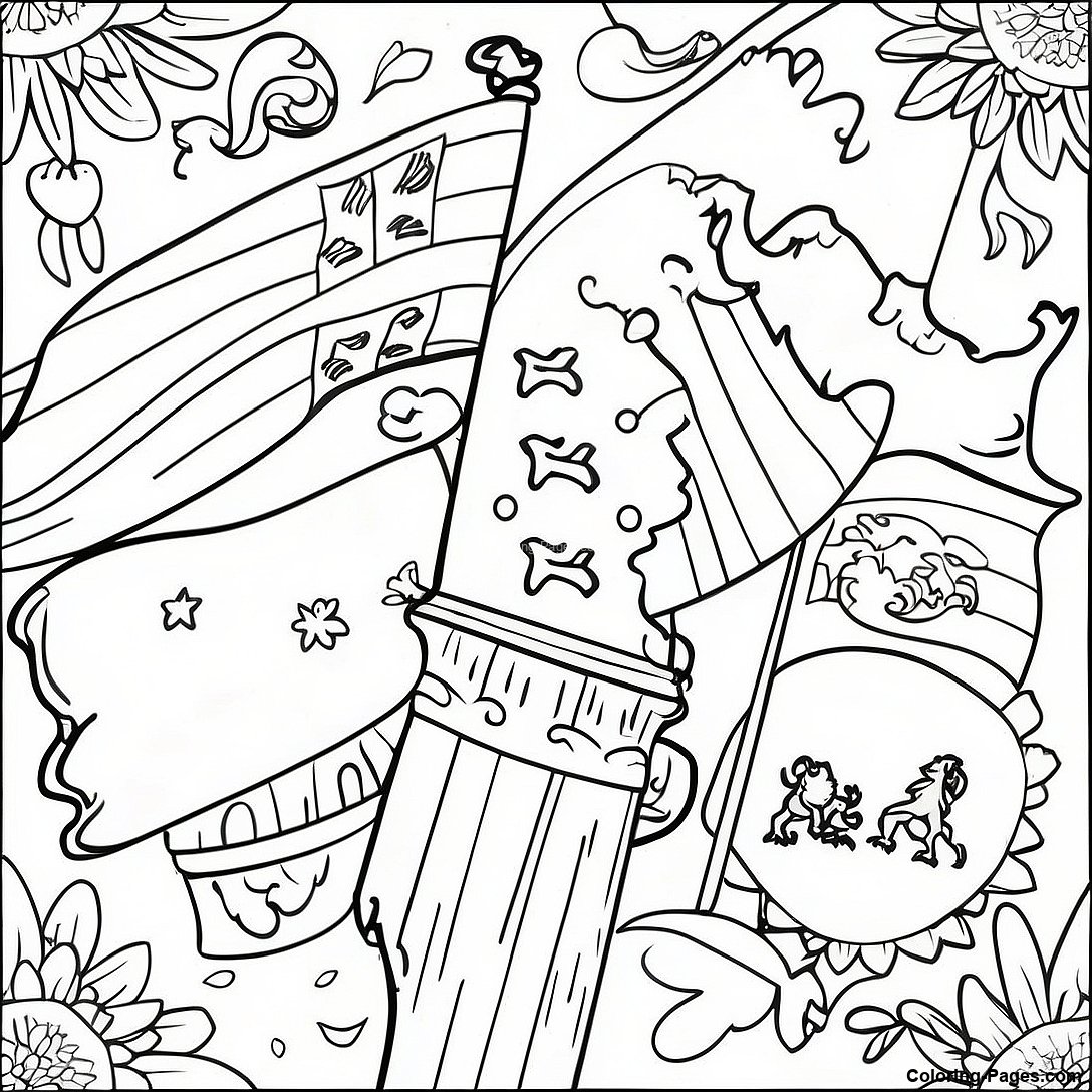 Vintage State Flags Coloring Page | Coloring-Pages.com
