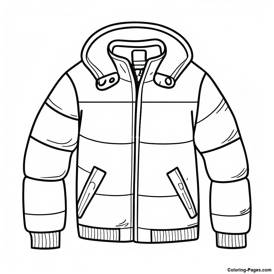 Warm Puffer Jacket Coloring Page | Coloring-Pages.com