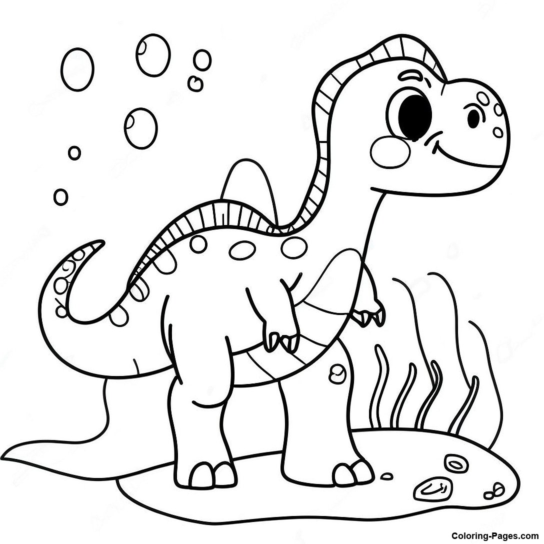 Water Dinosaur Coloring Page | Coloring-Pages.com