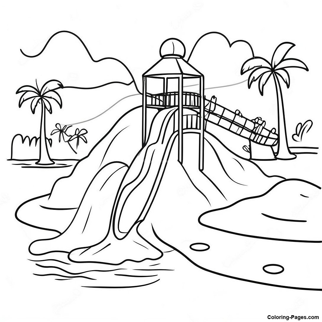 Water Park Coloring Page | Coloring-Pages.com