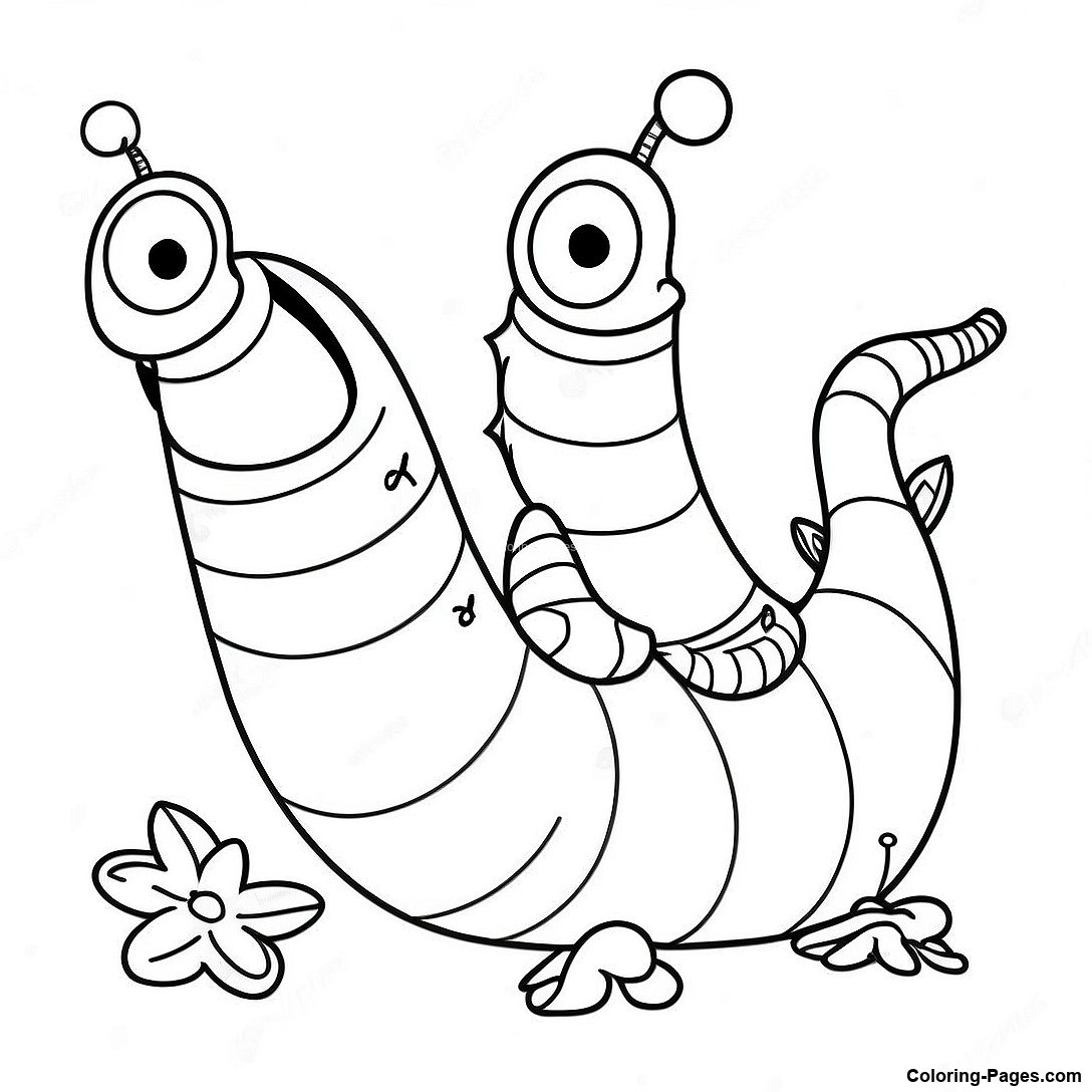 Worm Coloring Page | Coloring-Pages.com