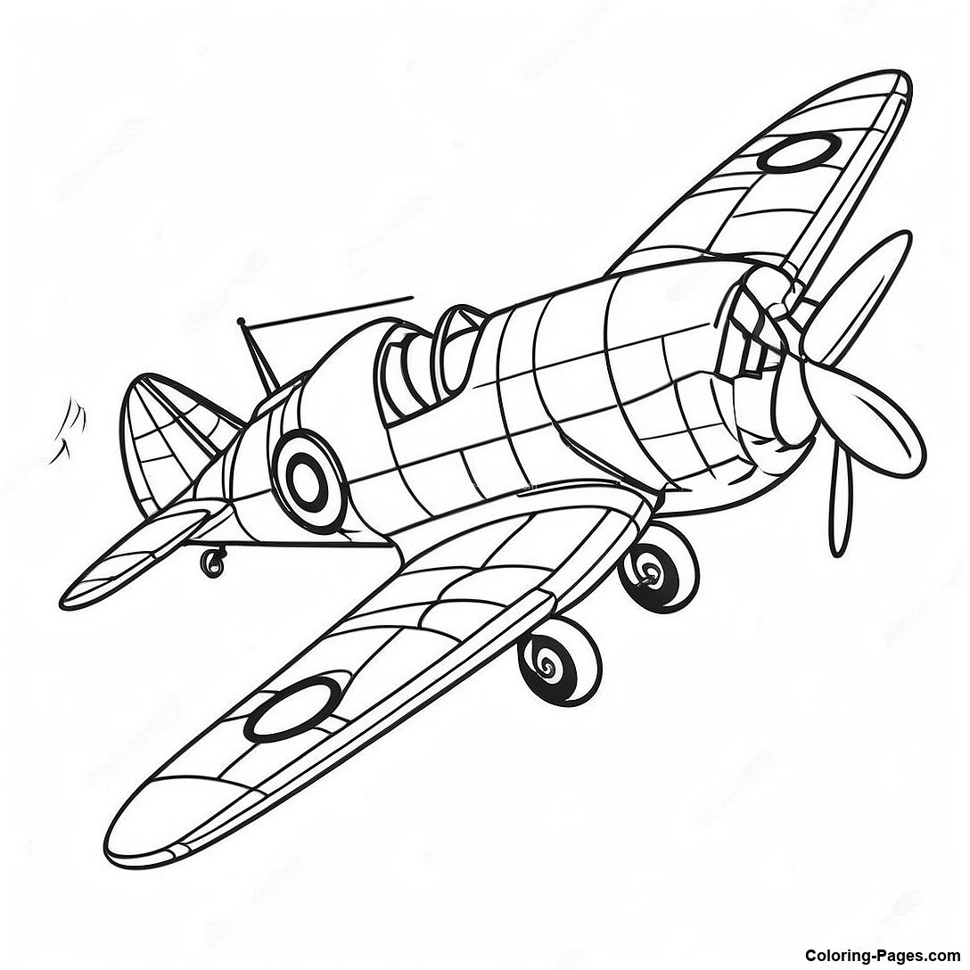 Ww2 Airplane Flying Coloring Page | Coloring-Pages.com