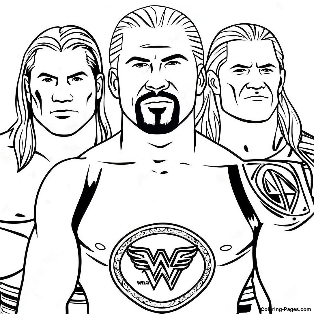 Wwe Championship Match Coloring Page | Coloring-Pages.com