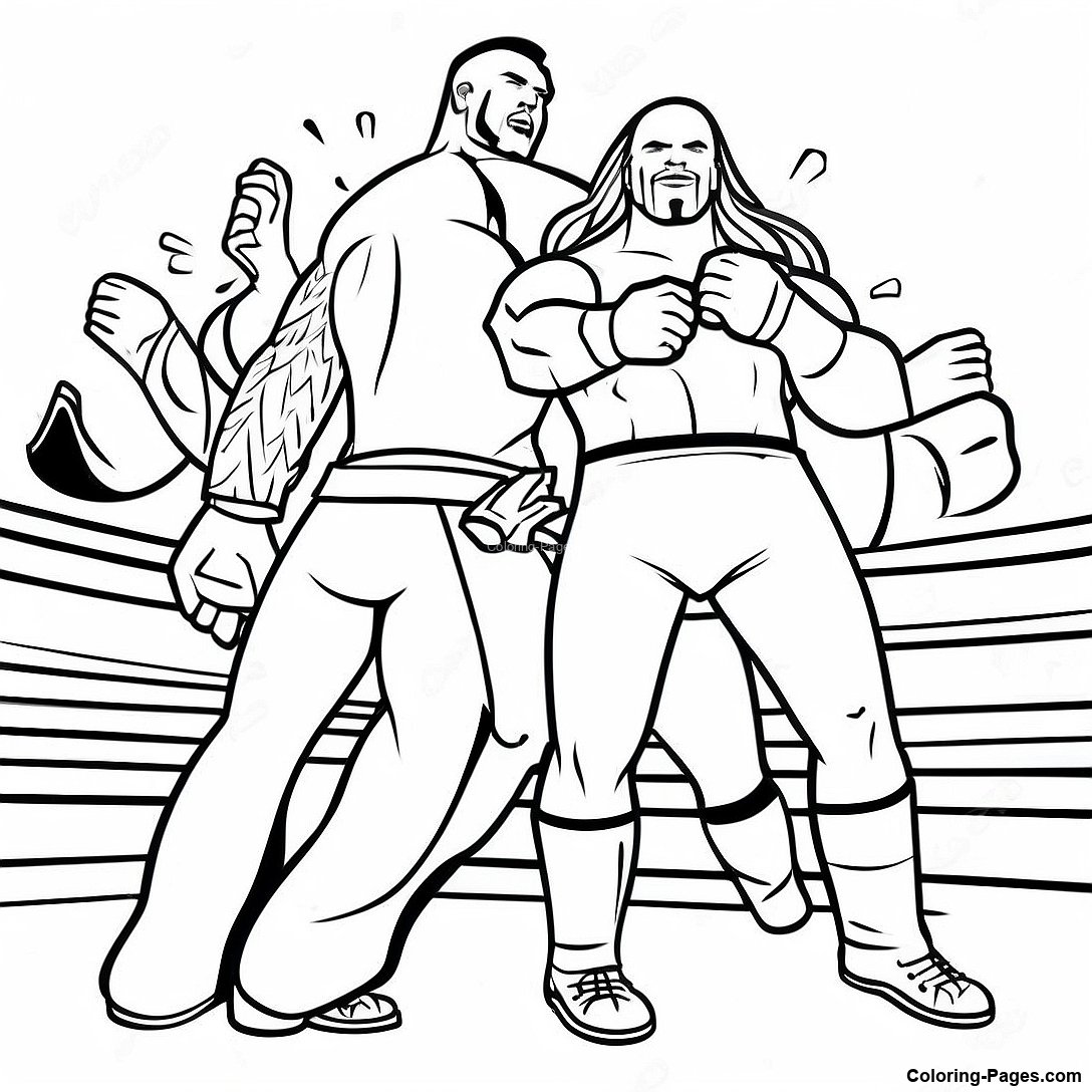 Wwe Championship Match Coloring Page | Coloring-Pages.com