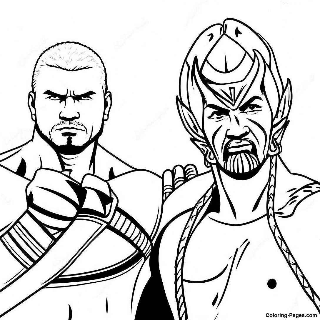 Wwe Championship Match Coloring Page | Coloring-Pages.com