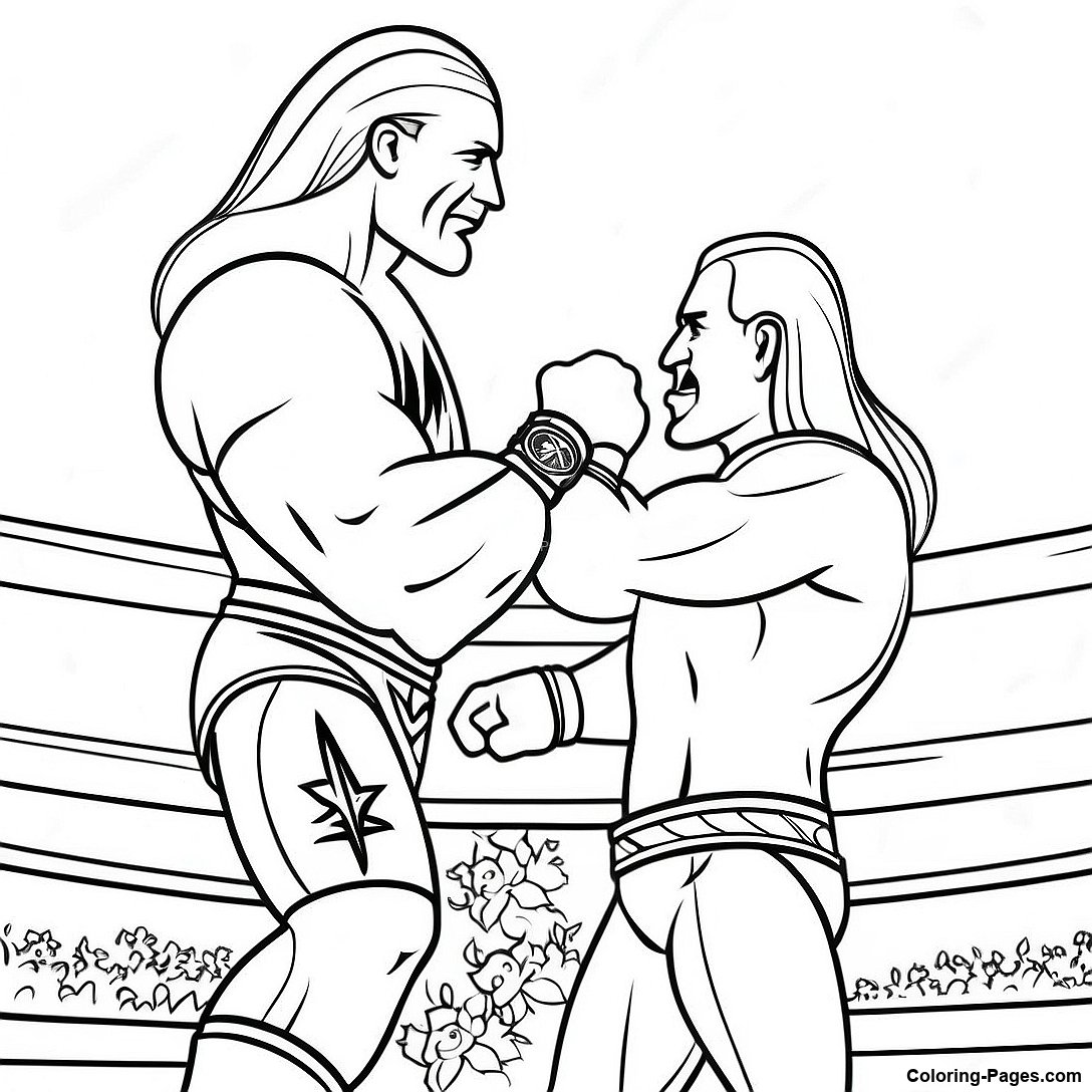Wwe Championship Match Coloring Page | Coloring-Pages.com