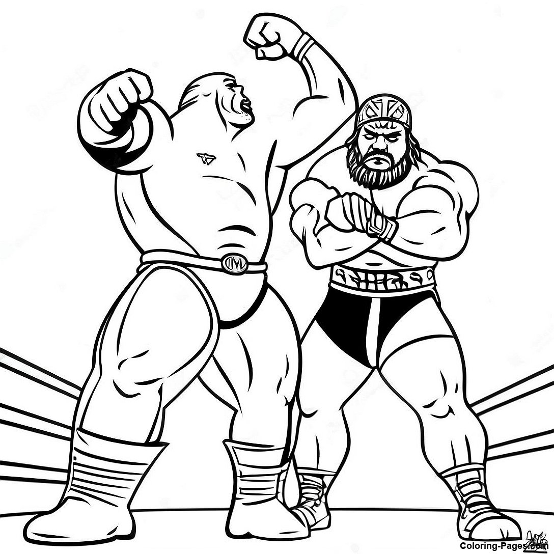 Wwe Tag Team Champions Coloring Page | Coloring-Pages.com