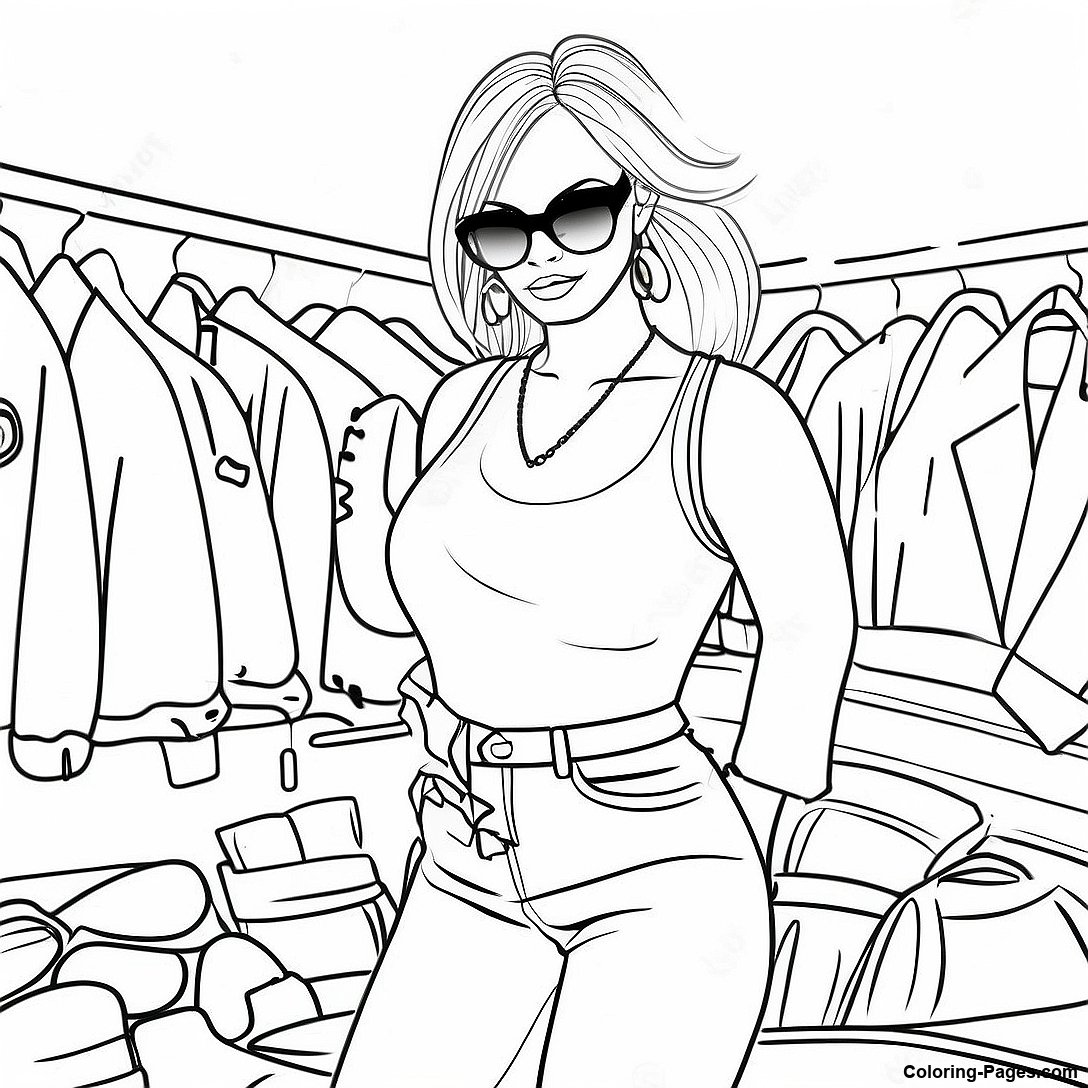 Y2k Fashion Trends Coloring Page | Coloring-Pages.com