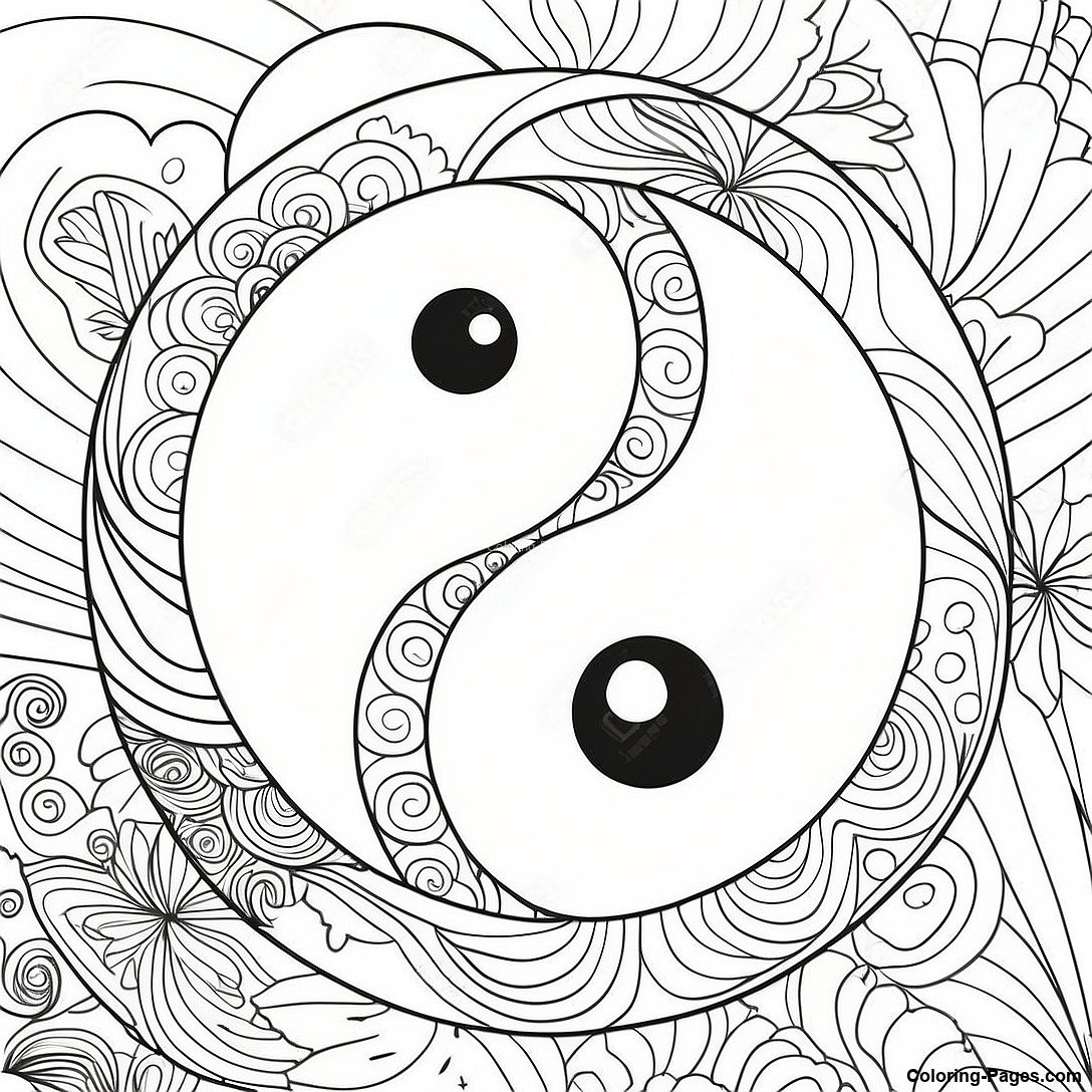 Yin Yang Symbol Coloring Page | Coloring-Pages.com