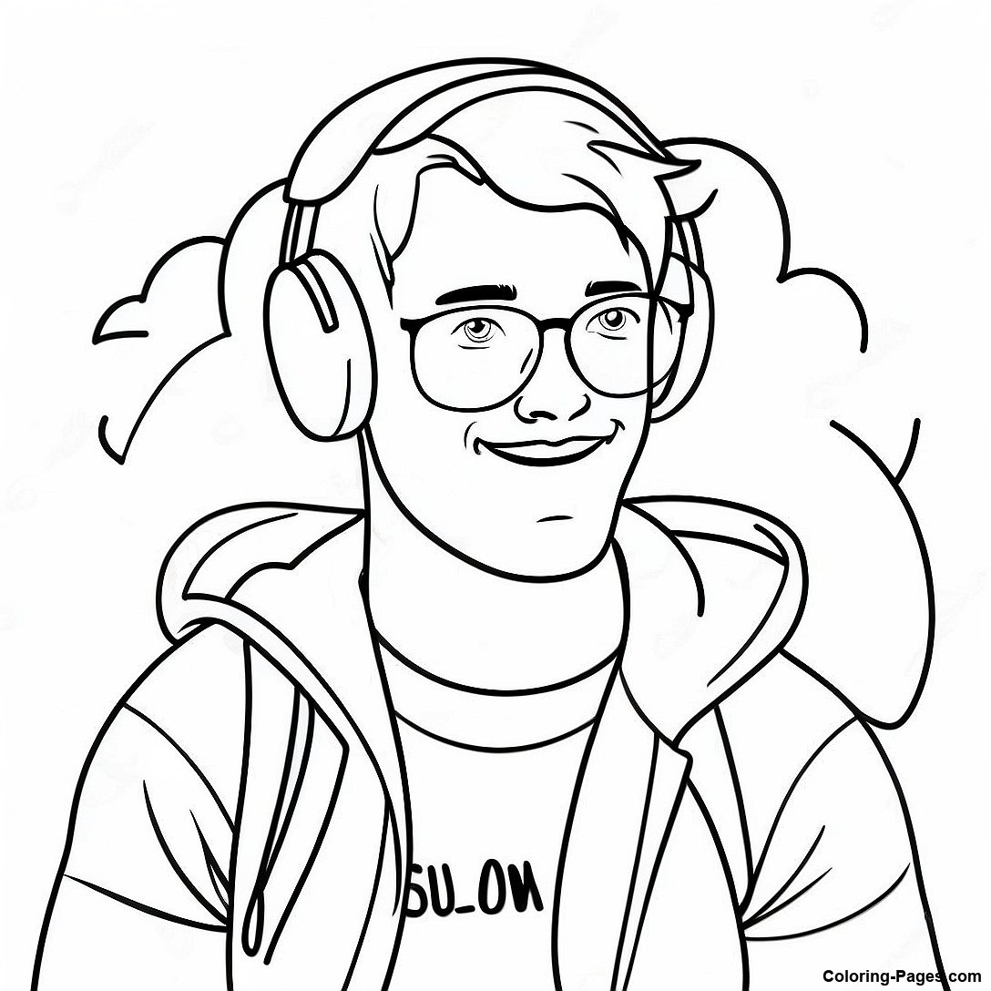 Youtuber Coloring Page | Coloring-Pages.com