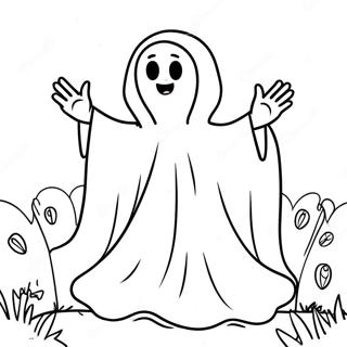Joyful Christian Ghost Coloring Page | Coloring-Pages.com