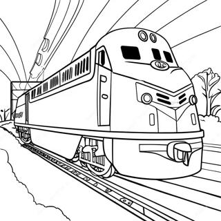 Amtrak Train At Sunset Coloring Page | Coloring-Pages.com