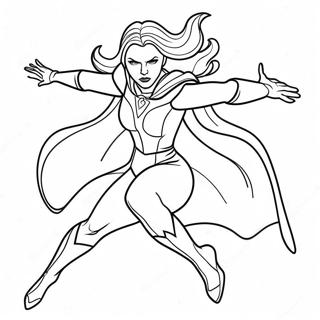 Scarlet Witch In Action Coloring Page | Coloring-Pages.com