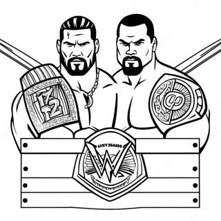 Fierce Wwe Championship Battle Coloring Page | Coloring-Pages.com