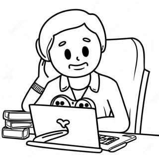 Youtuber Playing Video Games Coloring Page | Coloring-Pages.com