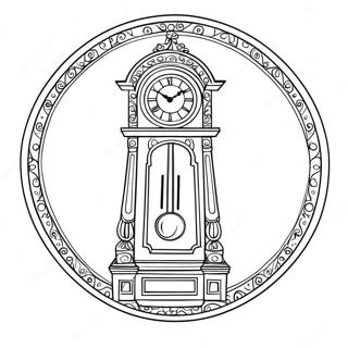 Elegant Grandfather Clock Coloring Page | Coloring-Pages.com